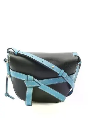 Loewe 2000s Small Gate Leather Shoulder Bag - Black