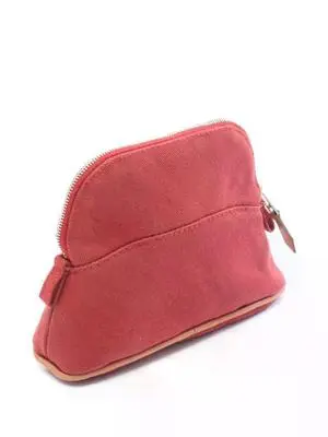 Hermès 2000s Mini Bolide Top-zip Makeup Bag - Red