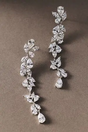 Shashi Crystal Fallen Leaf Linear Earrings