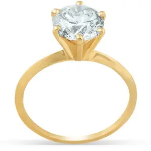 BLISS DIAMOND 2 Ct Round Solitaire Diamond Engagement Ring In 14k Gold