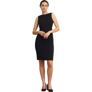 HOBBS LONDON Tailored Boat Neck Sleeveless Sheath Dress