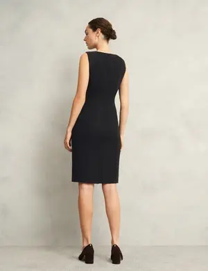 HOBBS LONDON Tailored Boat Neck Sleeveless Sheath Dress