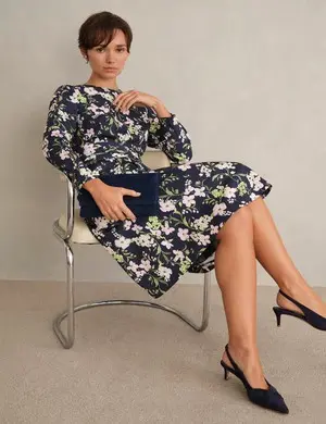 HOBBS LONDON Sabine Long Sleeve Floral Dress