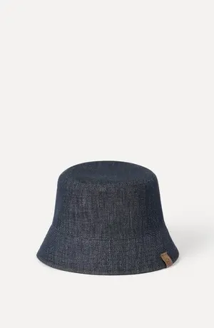 Brunello Cucinelli Bucket Hat With Logo - Denim