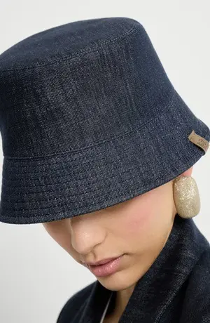 Brunello Cucinelli Bucket Hat With Logo - Denim