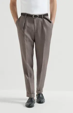 Brunello Cucinelli Gabardine Garment Dyed Trousers - Hazelnut