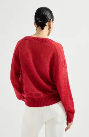 Brunello Cucinelli Virgin Wool And Mohair Sweater - Red
