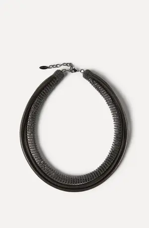 Brunello Cucinelli Leather Monili Necklace