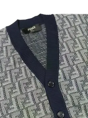 Fendi Ff Logo V-neck Cardigan