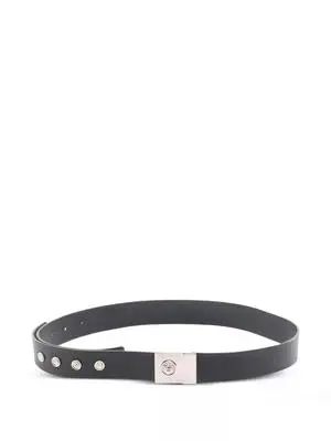Versace 2000s Medusa-plaque Leather Belt - Black