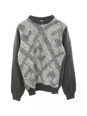 Fendi Ff Pattern-knit Sweater - Grey