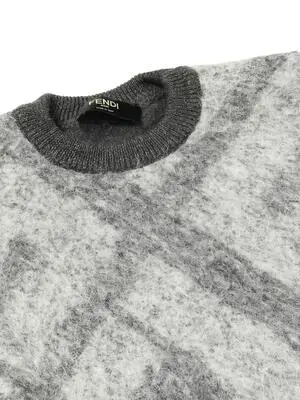 Fendi Ff Pattern-knit Sweater - Grey