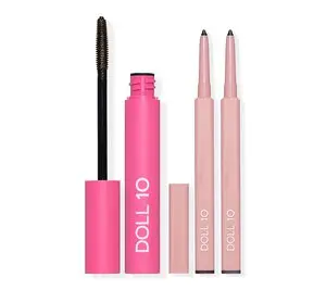 DOLL 10 Natural Beauty Mascara & Eyeliner 3pc Set - One-color