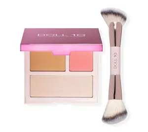 DOLL 10 Blush Highlight & Bronzing Face Palette With Brush - One-color