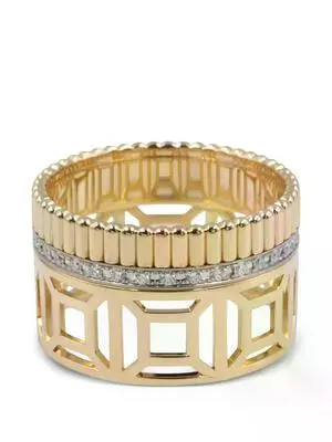 Boucheron 2010s Diamond Geometric Ring - Gold