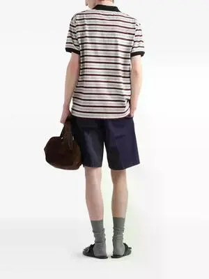 Prada Striped Short-sleeve Polo Shirt