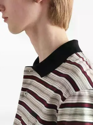 Prada Striped Short-sleeve Polo Shirt