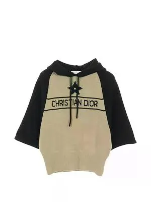 Dior 2010s Logo-intarsia Hoodie - Neutrals