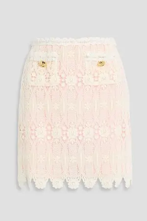 Giambattista Valli Crocheted Lace Mini Skirt