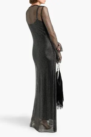 Sportmax Cinese Crystal-embellished Mesh Maxi Dress
