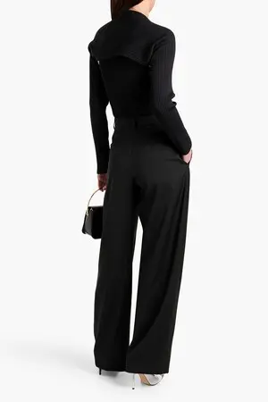 Sportmax Ampezzo Wool Wide-leg Pants - Black