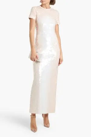 Sportmax Ranghi Sequined Jersey Maxi Dress - Blush