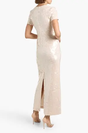 Sportmax Ranghi Sequined Jersey Maxi Dress - Blush