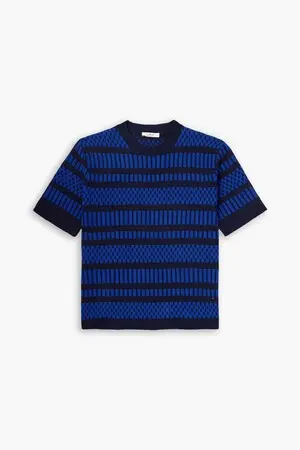 Mr P. Striped Terry Tshirt - Royal Blue