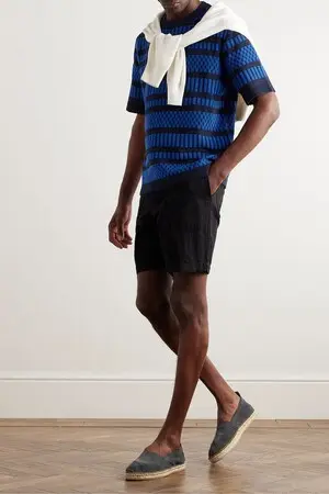 Mr P. Striped Terry Tshirt - Royal Blue