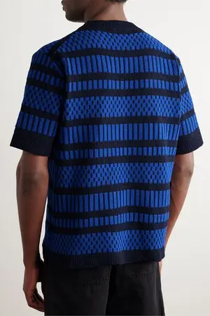 Mr P. Striped Terry Tshirt - Royal Blue