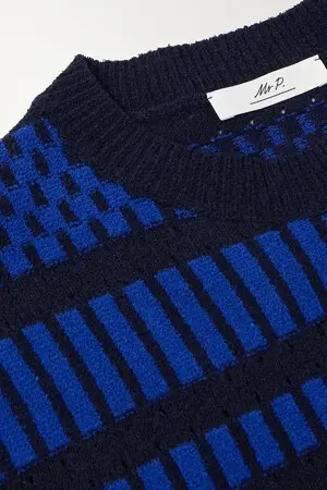 Mr P. Striped Terry Tshirt - Royal Blue