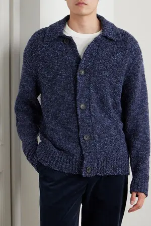 Mr P. Merino Wool-blend Bouclé Cardigan