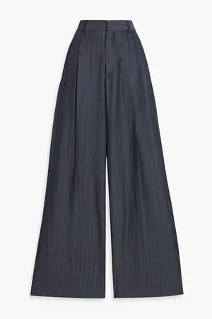 Etro Striped Wool-jacquard Wide-leg Pants
