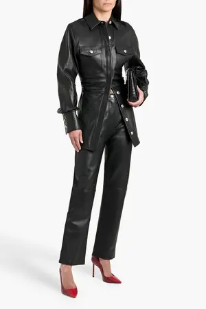 Sportmax Velo Leather Straight-leg Pants