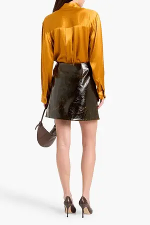 Sportmax Beta Glossed Wool-blend Mini Skirt