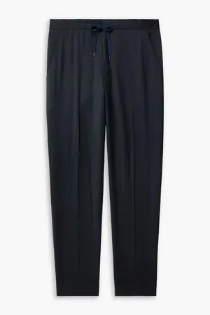 Mr P. Tapered Wool-twill Drawstring Trousers