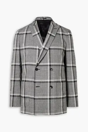 Mr P. Doublebreasted Checked Linenblend Blazer