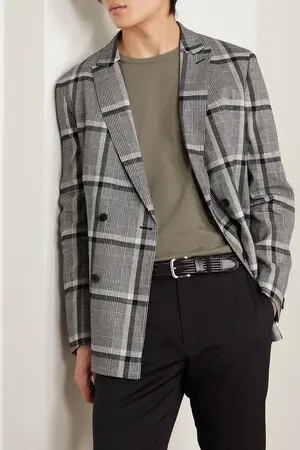 Mr P. Doublebreasted Checked Linenblend Blazer