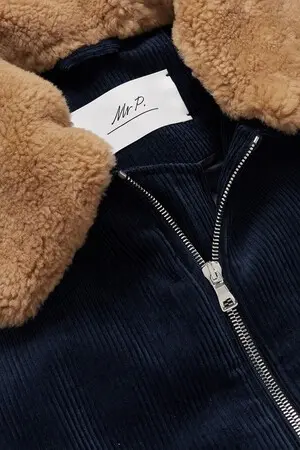 Mr P. Shearling-trimmed Cotton-corduroy Bomber Jacket