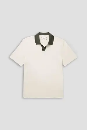 Mr P. Twotone Piqué Polo Shirt - Ecru