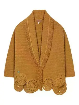 Alanui Island Memories Fringed Cardigan-coat - Brown