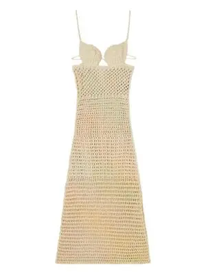 Alanui Crochet Knit Midi Dress - Neutrals