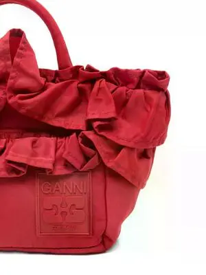GANNI Tote Bag With Ruffle Detail