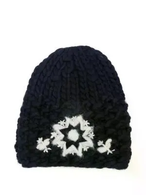 Moncler Snowflake Knitted Beanie - Blue
