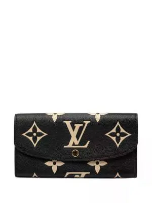 LOUIS VUITTON 2021-2026 Bicolor Monogram Empreinte Giant Emilie Wallet Long Wallets - Brown