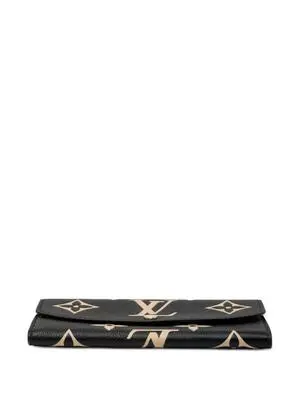 LOUIS VUITTON 2021-2026 Bicolor Monogram Empreinte Giant Emilie Wallet Long Wallets - Brown