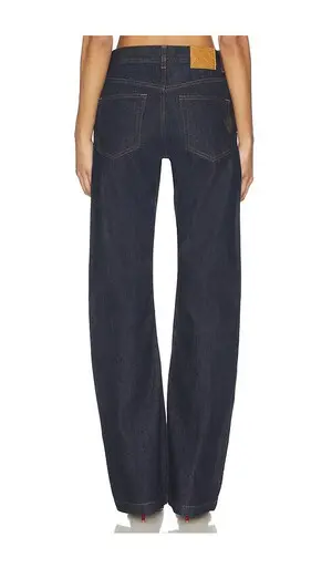 Casablanca Embroidered Laurel Jean - Indigo