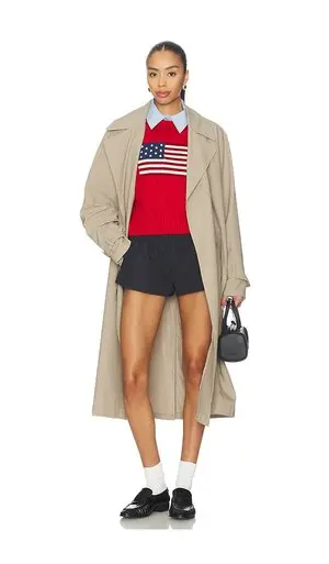 Polo Ralph Lauren Cotton Crewneck Pullover Sweater With Embroidered Flag - Red