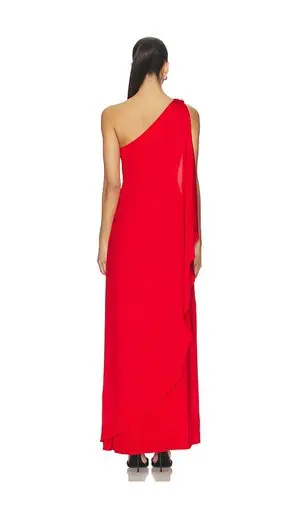 Ronny Kobo One-shoulder Draped Maxi Dress