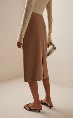Simkhai Harrison Suede Midi Skirt